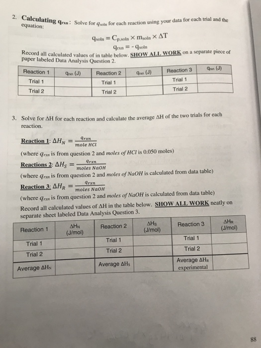 Solved 2. Calculating Arx: Solve for qu equation: Aran: | Chegg.com
