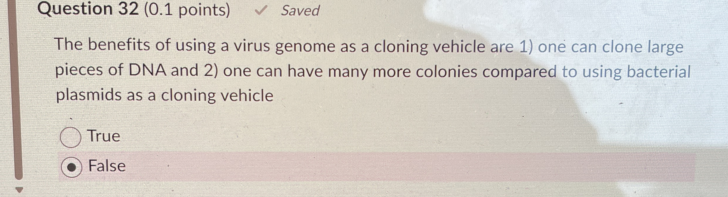 Solved Question 32 (0.1 ﻿points) ﻿SavedThe benefits of | Chegg.com