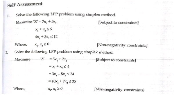 Solved Self Assessment 1 Solve the following LPP problem | Chegg.com