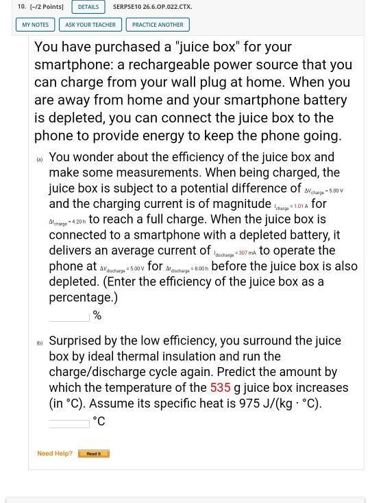 Solved 10. (-/2 points) DETAILS SERPSE 10 26.6.OP.022.CTX. | Chegg.com Solved 10. (-/2 points) DETAILS SERPSE 10 26.6.OP.022.CTX. | Chegg.com