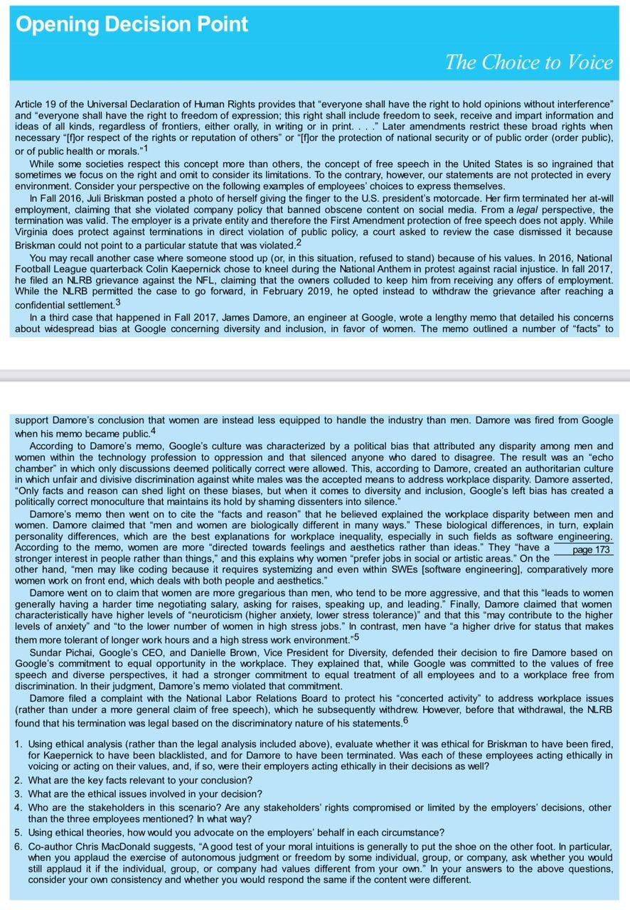 The Choice to Voice Article 19 of the Universal | Chegg.com