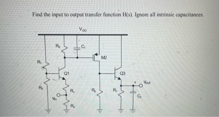 Solved Find The Input To Output Transfer Function Hs 4273