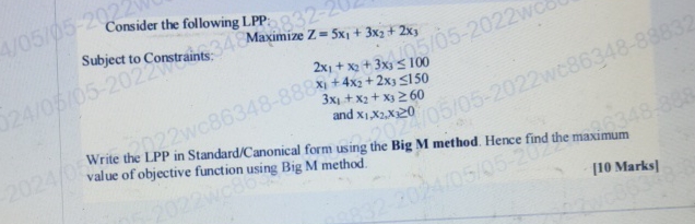 Solved Consider the following LPP:Subject to | Chegg.com