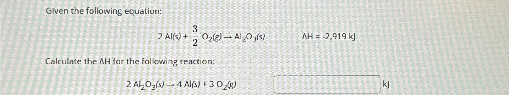 Solved Given the following | Chegg.com