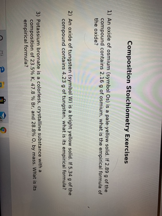 Solved Composition Stoichiometry Exercises 1) An oxide of | Chegg.com