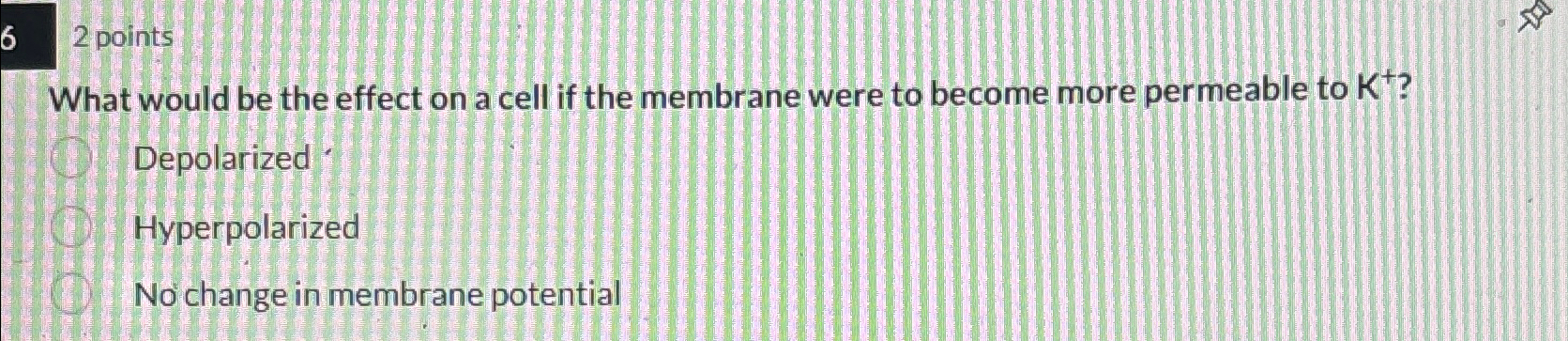 Solved 62 ﻿pointsWhat would be the effect on a cell if the | Chegg.com