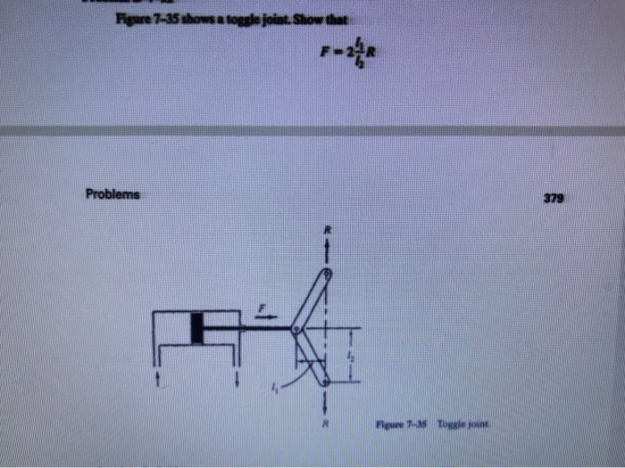 Solved Figure 7-35 shows a toggle joint. Show that F-2-R | Chegg.com