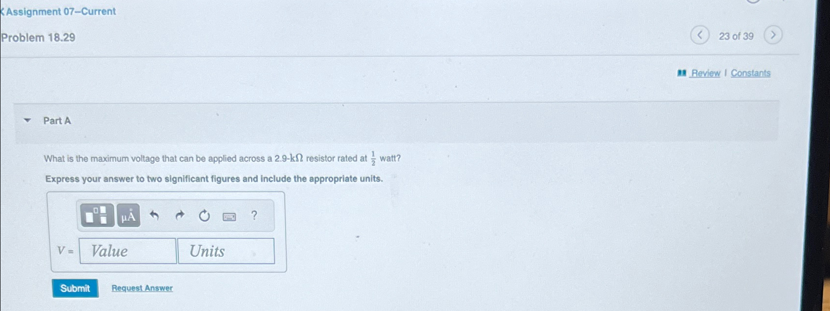 Solved KAssignment 07-CurrentProblem 18.2923 ﻿of 3914 | Chegg.com