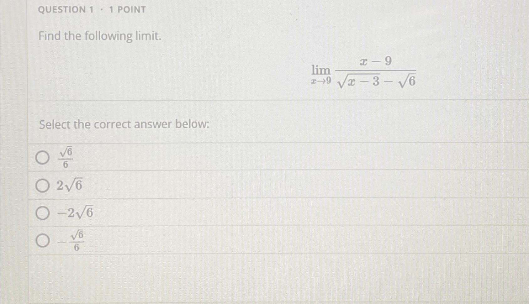 Solved QUESTION 1 - 1 ﻿POINTFind the following | Chegg.com