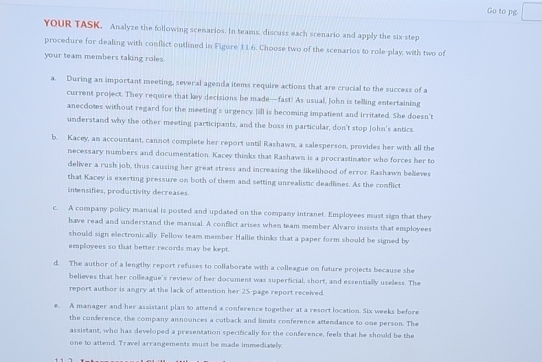 Solved Go to pg.YOUR TASK. Analyze the following scenarios. | Chegg.com