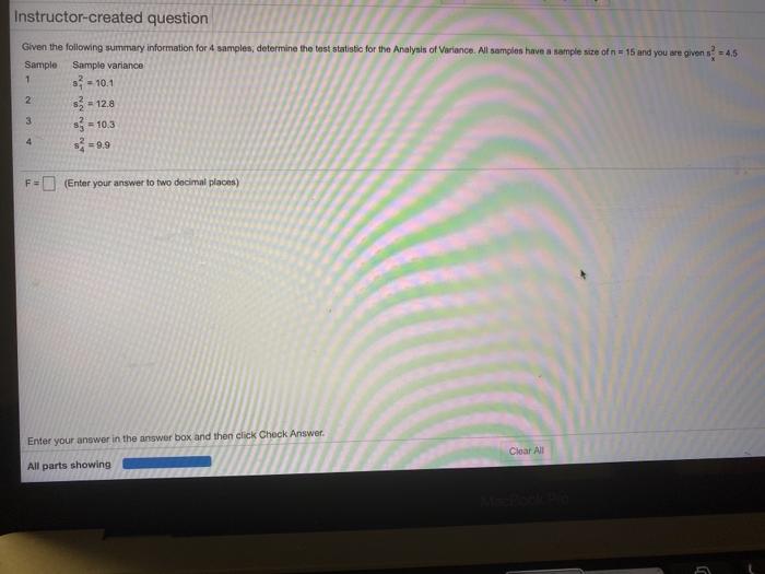 Solved Instructor-created question Given the following | Chegg.com