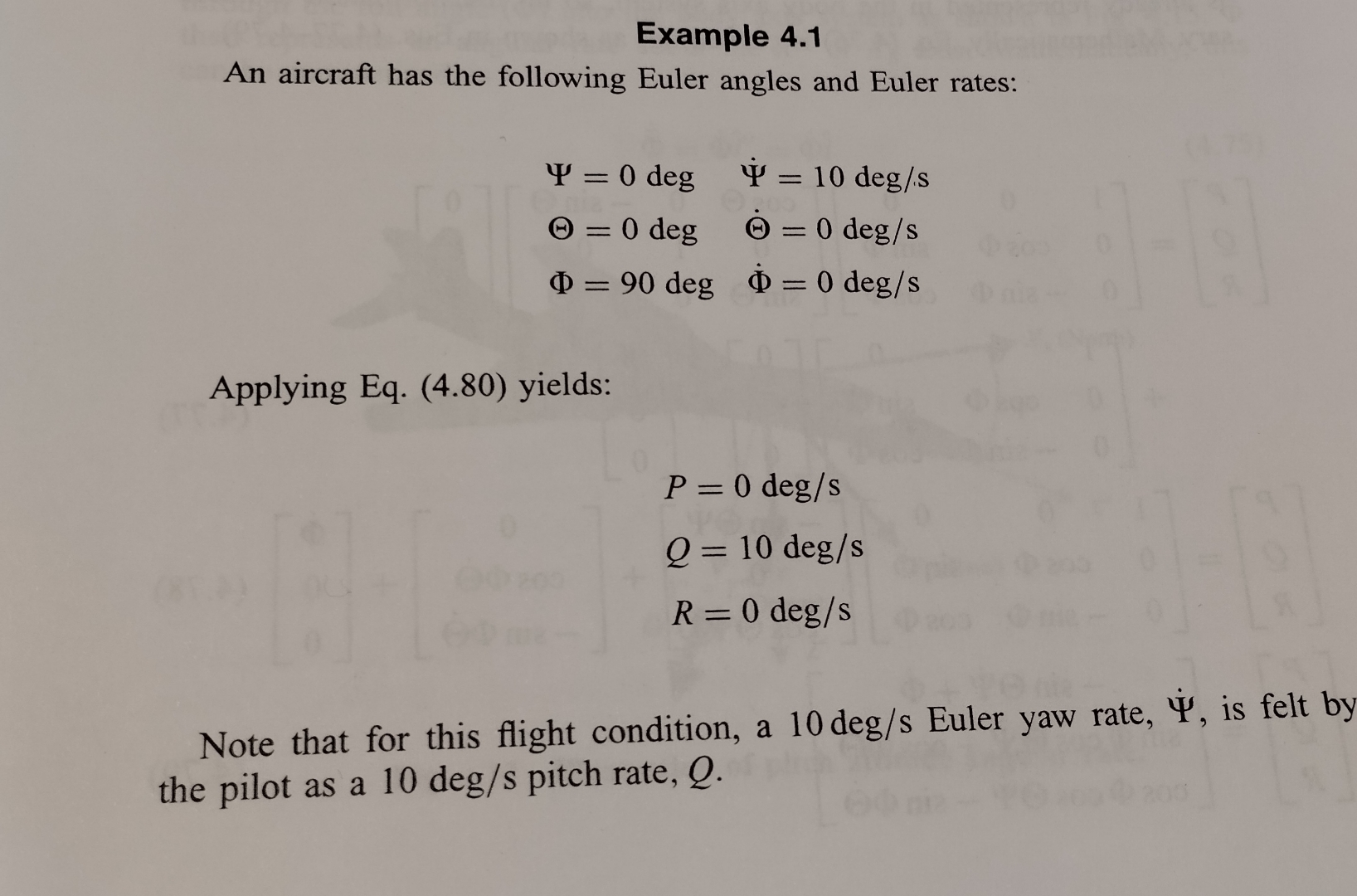 Solved Example 4.1An aircraft has the following Euler angles | Chegg.com