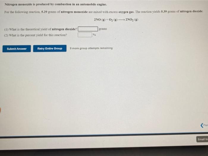 Solved Nitrogen monoxide is produced by combustion in an | Chegg.com