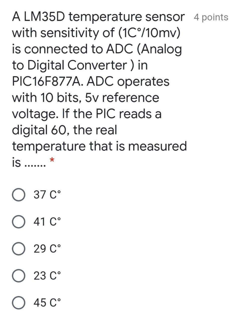 Solved A LM35D temperature sensor 4 points with sensitivity | Chegg.com
