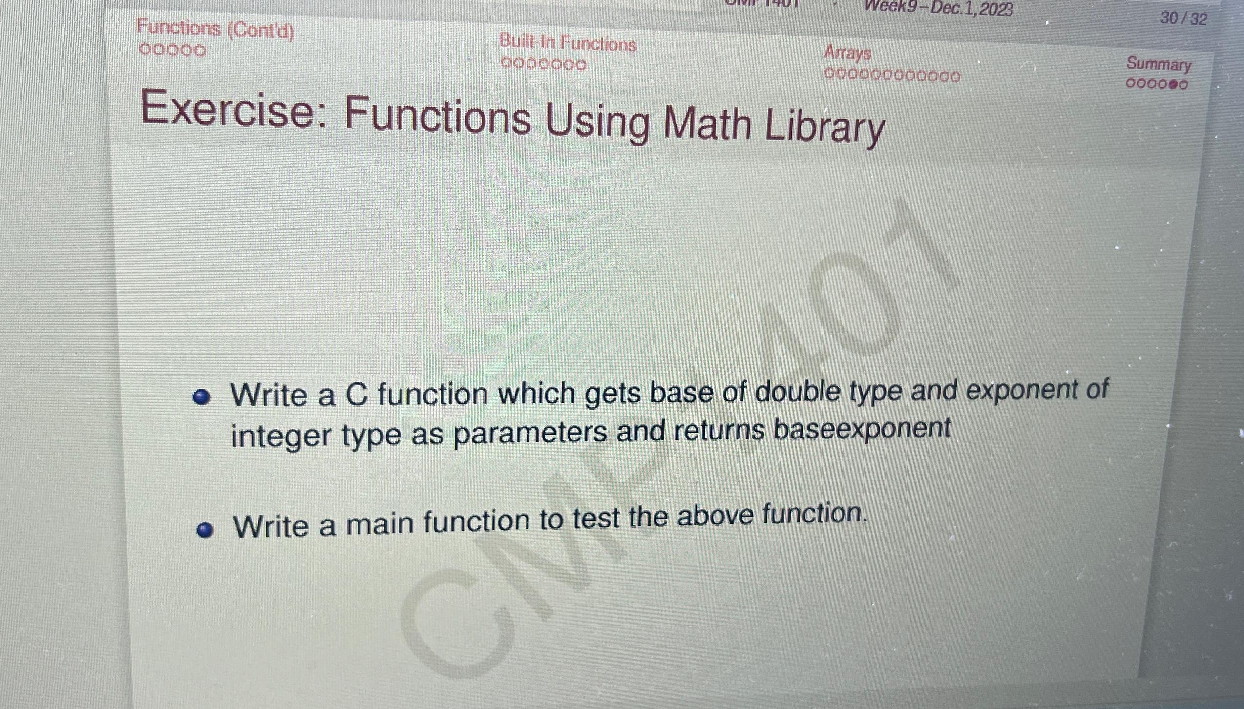 Solved Functions (Cont'd)00000Buill-In | Chegg.com
