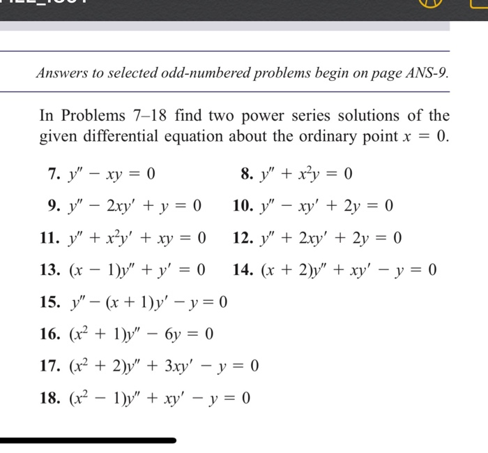 Solved Answers to selected odd-numbered problems begin on | Chegg.com