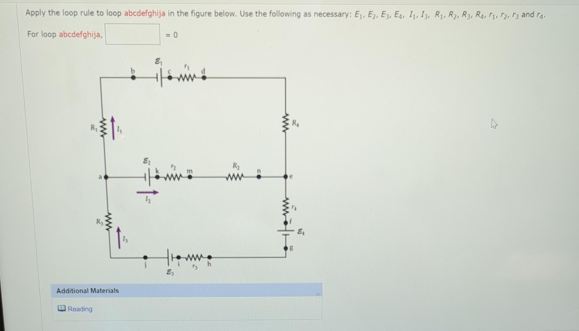 Solved Apply the loop rule to loop abcdefghija in the figure | Chegg.com