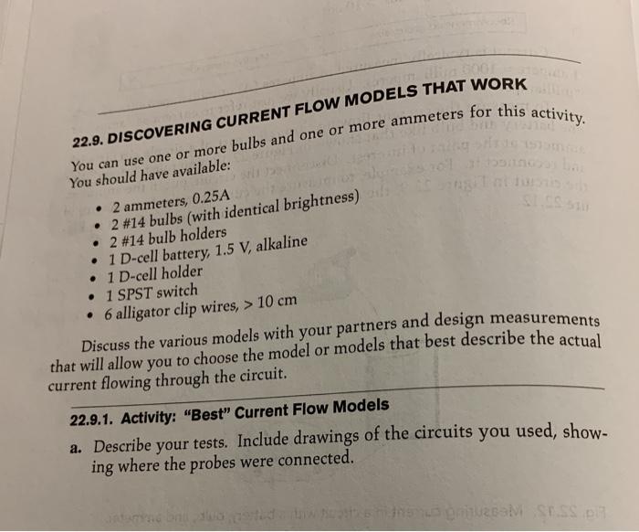 22.9. DISCOVERING CURRENT FLOW MODELS THAT WORK You | Chegg.com