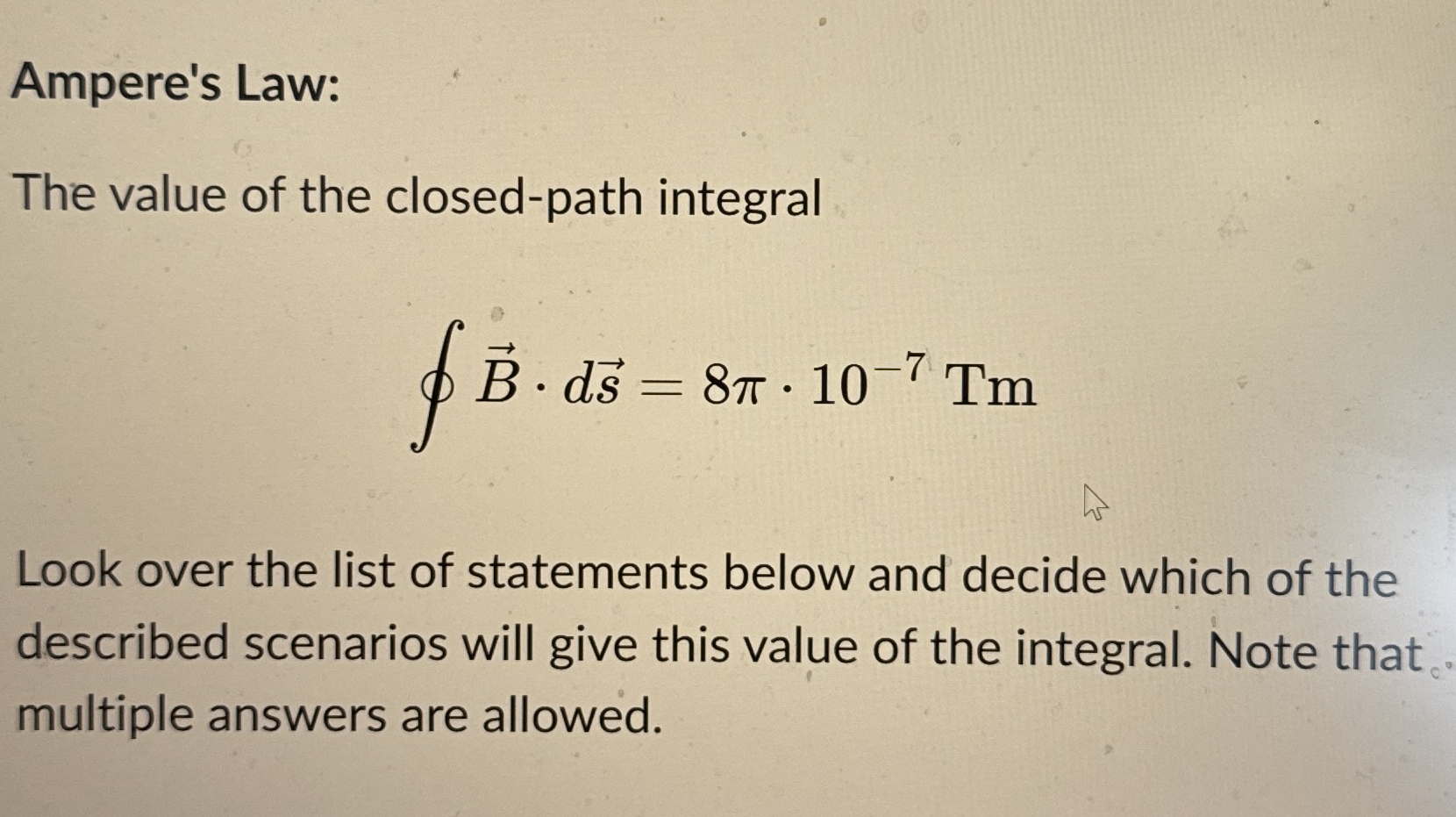 Solved Ampere's Law:The value of the closed-path | Chegg.com