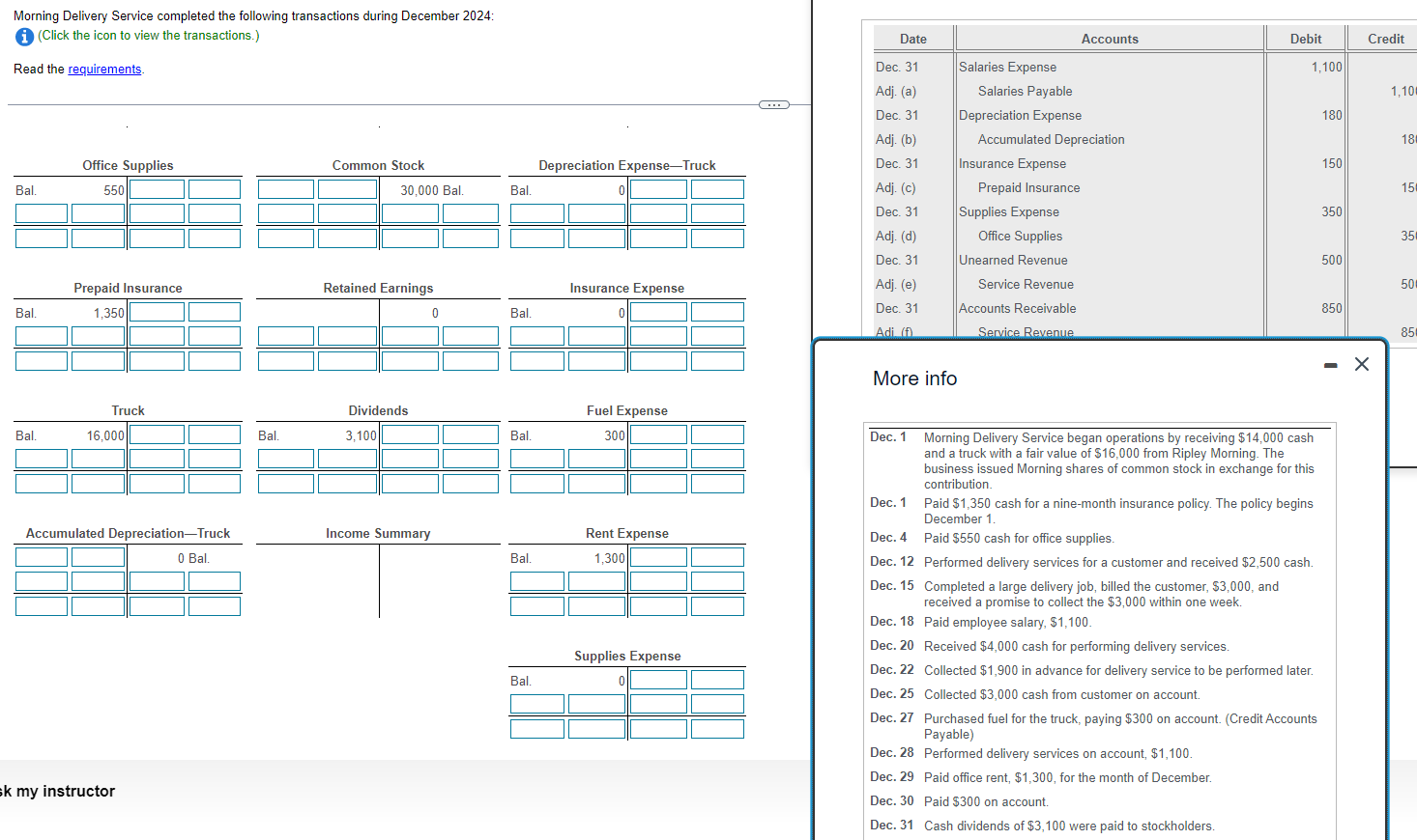 Solved Morning Delivery Service completed the following | Chegg.com