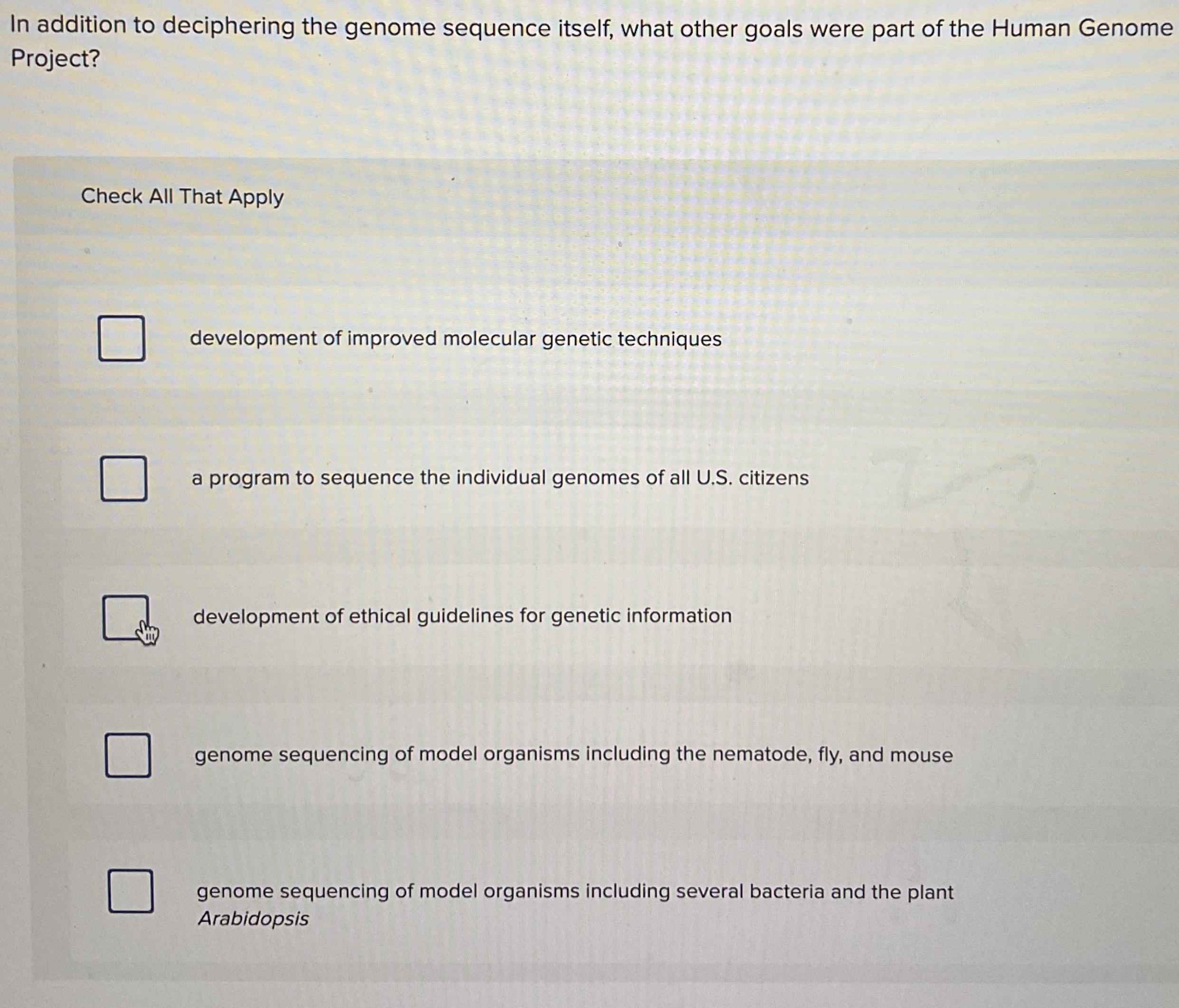 Solved In addition to deciphering the genome sequence | Chegg.com