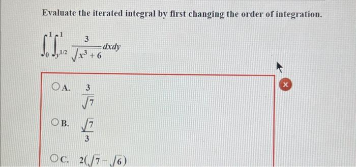 Solved Evaluate the iterated integral by first changing the | Chegg.com