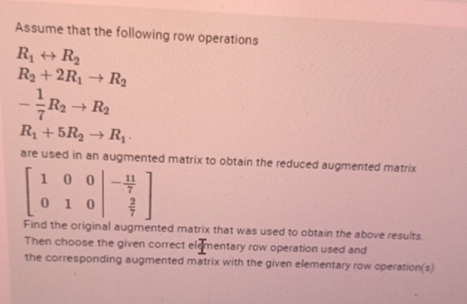 Solved Assume that the following row | Chegg.com