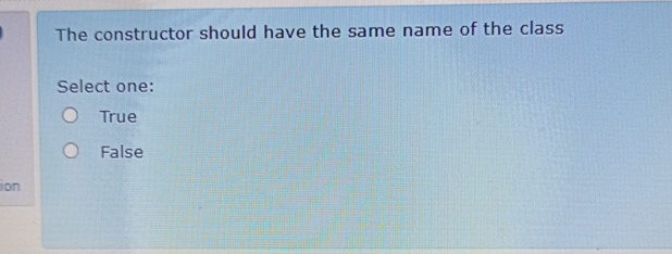 Solved The constructor should have the same name of the | Chegg.com