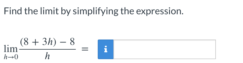 Solved Find the limit by simplifying the | Chegg.com