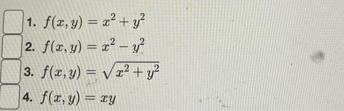 Solved Match the functions with the plots of their gradient | Chegg.com
