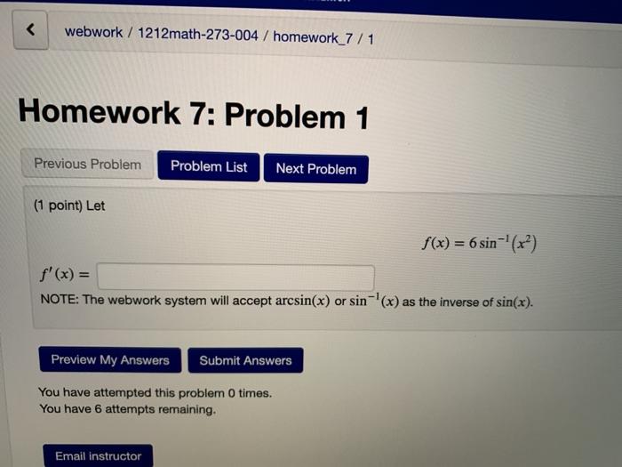 Solved Webwork 1212math 273 004 Homework 7 1 Homework 7