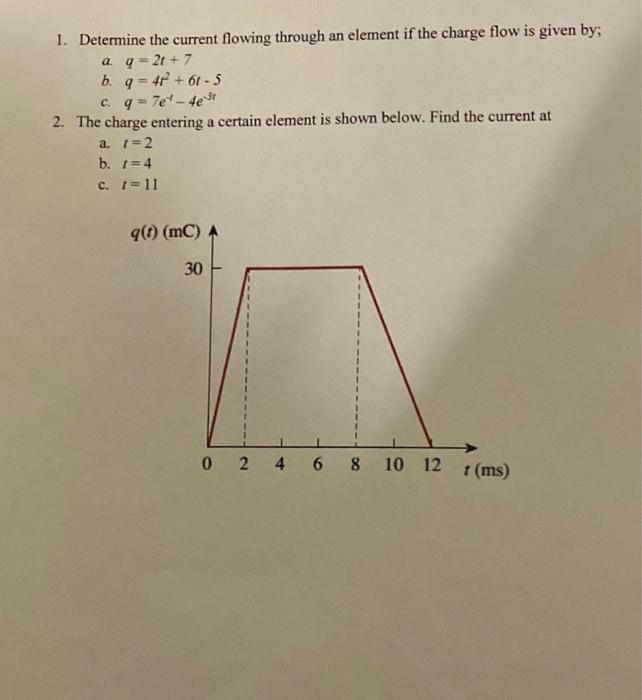 Solved c. 1. Determine the current flowing through an | Chegg.com