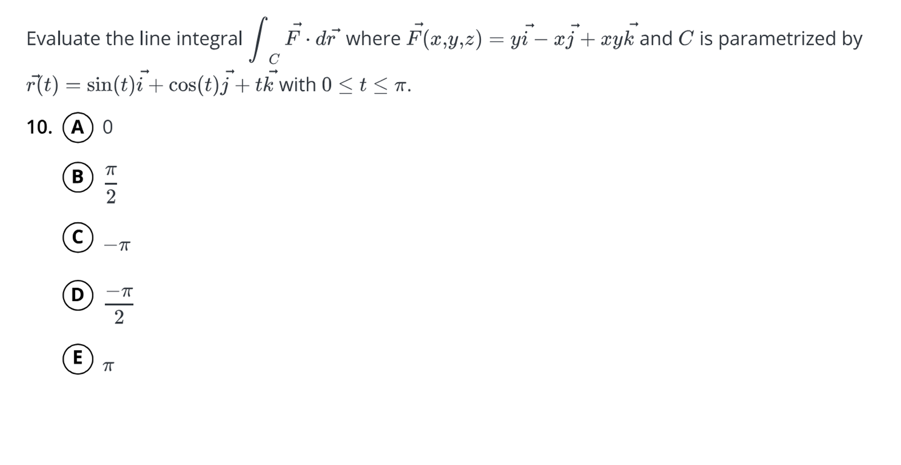Solved Evaluate the line integral ∫C﻿vec(F)*dvec(r) ﻿where | Chegg.com