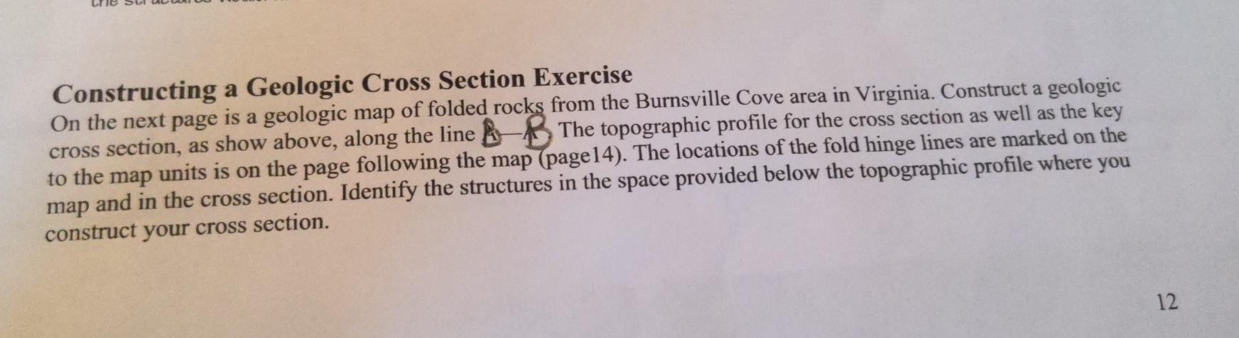 Constructing a Geologic Cross Section Exercise On the | Chegg.com
