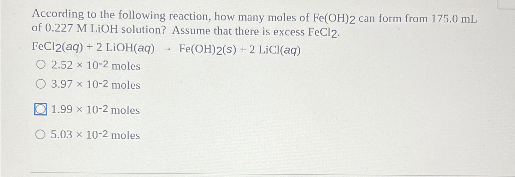 Solved According to the following reaction, how many moles | Chegg.com