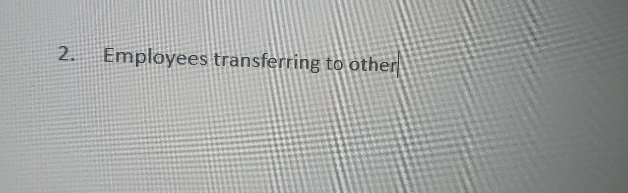 Solved Employees transferring to other | Chegg.com