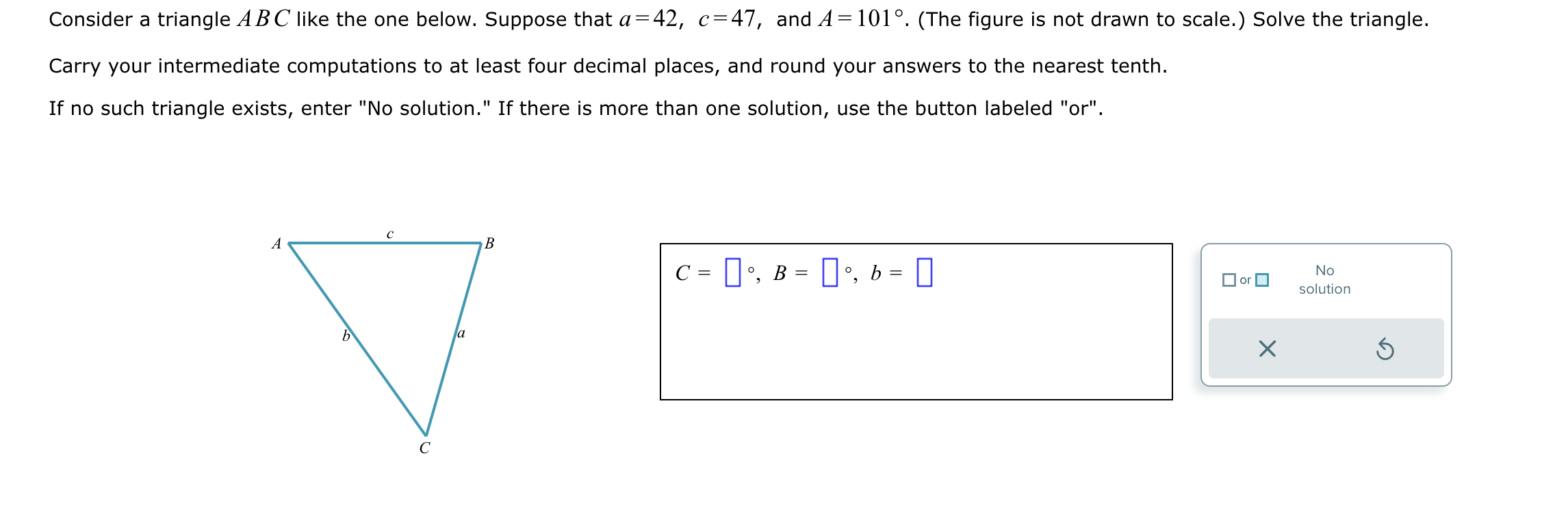 Solved Consider a triangle ABC like the one below. Suppose | Chegg.com