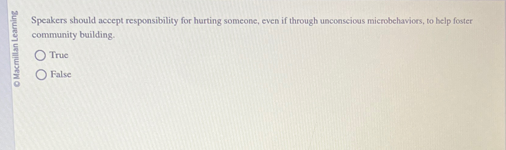 Solved Speakers should accept responsibility for hurting | Chegg.com
