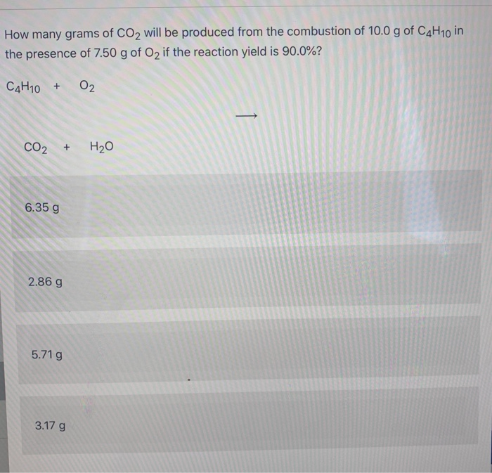 Solved How many grams of CO2 will be produced from the | Chegg.com
