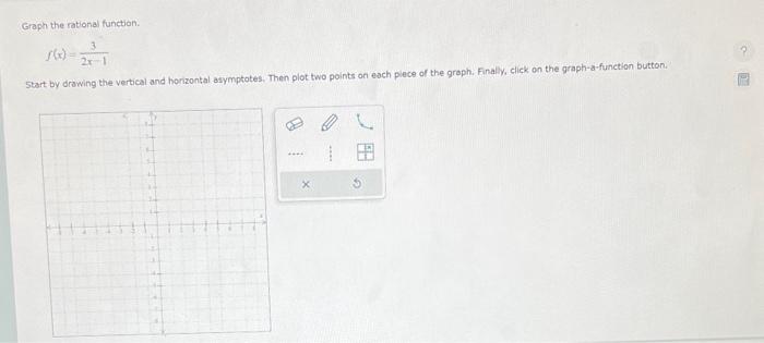 Solved Graph the rational function. f(x)=2x−13 5 tart by | Chegg.com