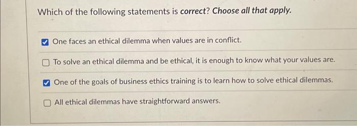 Solved Which of the following statements is correct? Choose | Chegg.com