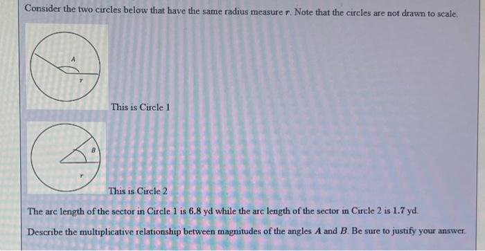 Solved Consider the two circles below that have the same | Chegg.com
