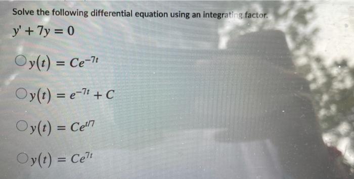 Solved Find the integrating factor u(t) for the following | Chegg.com