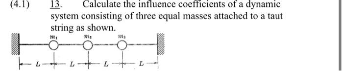 Solved (4.1) 13. Calculate the influence coefficients of a | Chegg.com