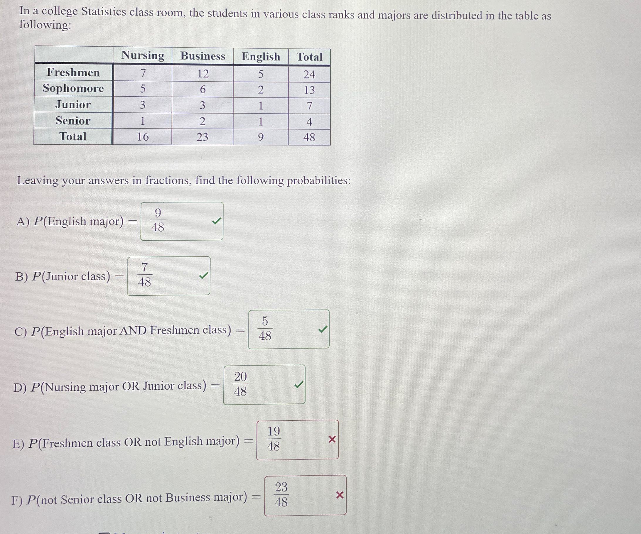 Solved In a college Statistics class room, the students in | Chegg.com