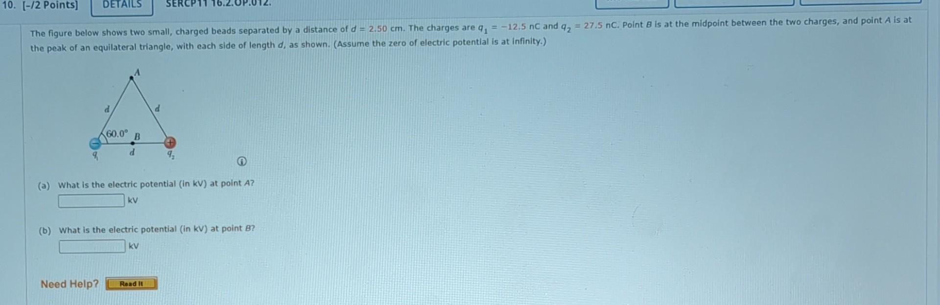 Solved the peak of an equilateral triangle, with each side | Chegg.com