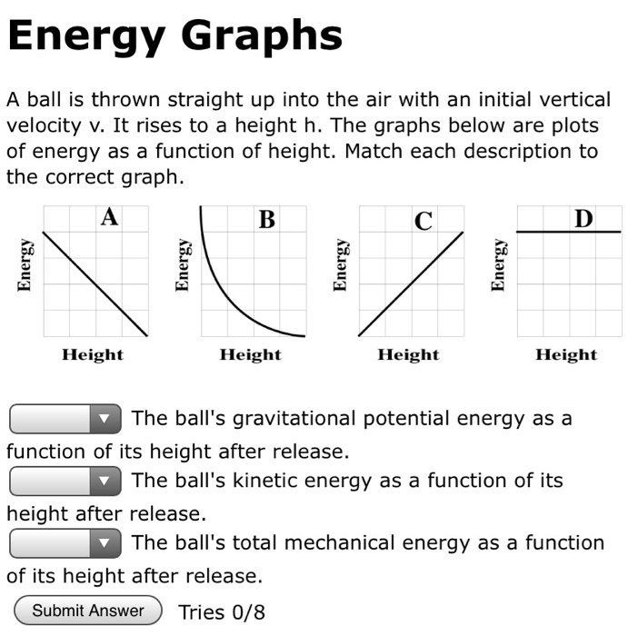 Solved Energy Graphs A ball is thrown straight up into the | Chegg.com