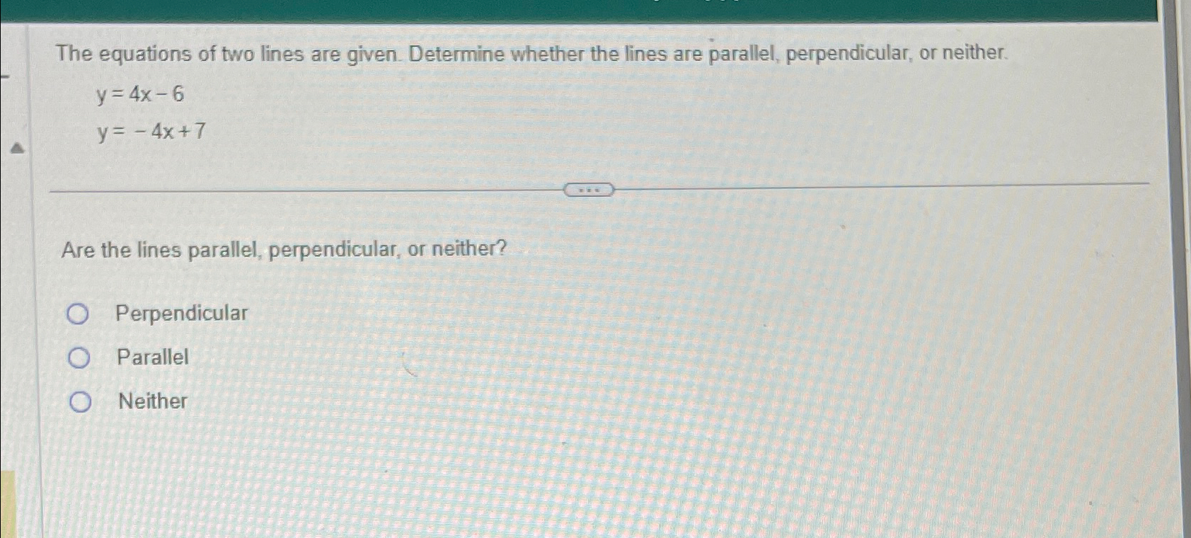 Solved The equations of two lines are given. Determine | Chegg.com