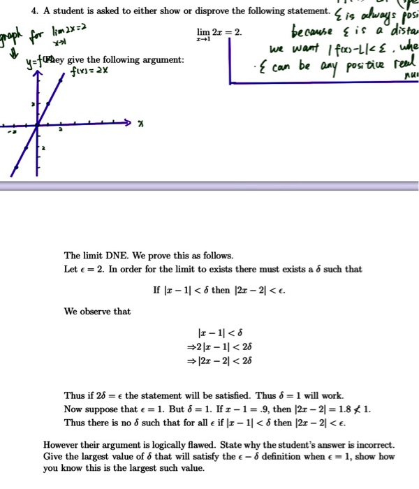 Solved grople for lim 2x=2 1+1 4. A student is asked to | Chegg.com