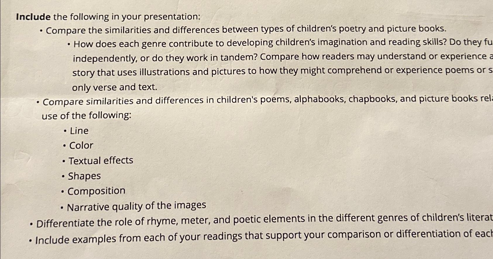Solved Include the following in your presentation:Compare | Chegg.com
